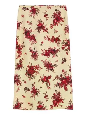 JIL SANDER Floral Print Midi Skirt - Neutrals