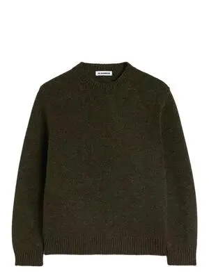 JIL SANDER Crew Neck Wool Sweater - Green