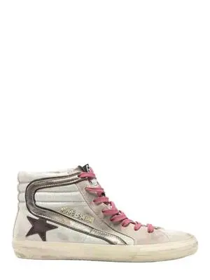 GOLDEN GOOSE High Top Sneakers With Star Patch - Neutrals