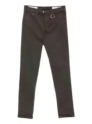 TRAMAROSSA Logo Patch Straight-leg Trousers - Brown