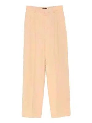 Wardrobe.NYC Wide Leg Trousers With Pressed Crease - Neutrals