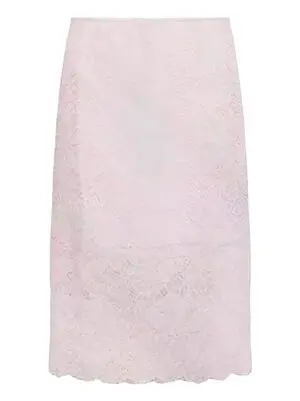 ROTATE BY BIRGER CHRISTENSEN Lace Overlay Midi Skirt - Pink