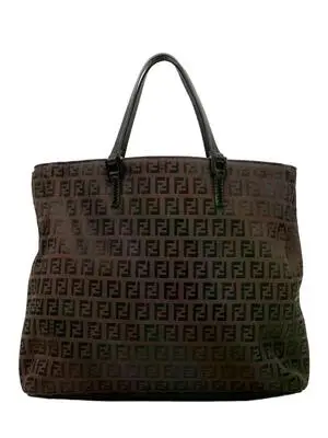 Fendi Zucchino Canvas Tote Bag - Brown