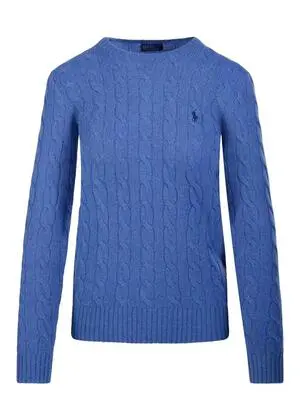 Polo Ralph Lauren Cable-knit Embroidered Logo Sweater - Blue