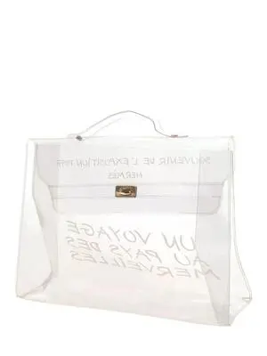 Hermès 20th Century Vinyl Souvenir De L'exposition Kelly Handbag - White