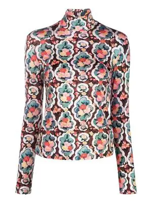 La DoubleJ Matisse Roll Neck Top - Brown