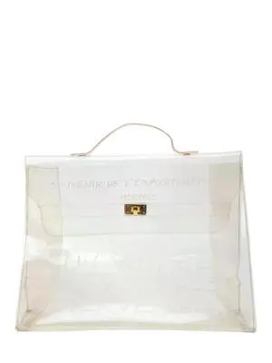 Hermès 20th Century Vinyl Souvenir De L'exposition Kelly Handbag - White