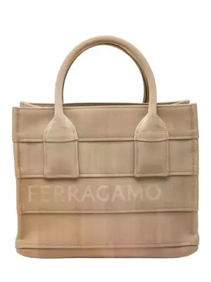FERRAGAMO Canvas Signature Tote Bag - Neutrals