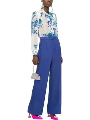 Alberta Ferretti High-waisted Wide-leg Trousers - Blue