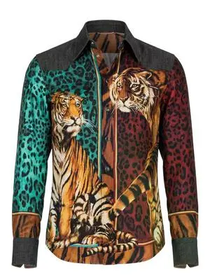 Dolce & Gabbana Animal-print Shirt - Grey