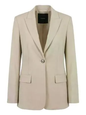 Pinko Peak Lapel Single-breasted Blazer - Neutrals