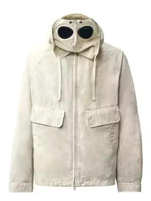 C.P. COMPANY Goggle Detail Hooded Jacket - Neutrals