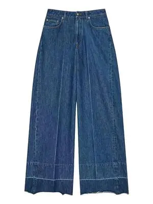 Givenchy Chevron-stitch Wide-leg Jeans - Blue