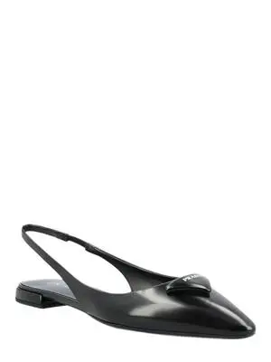 Prada Pointed-toe Slingback Ballet Flats - Black