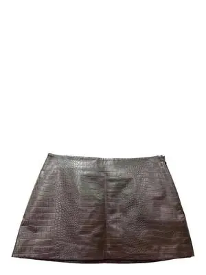 THE FRANKIE SHOP Croc-effect Mini Skirt - Brown