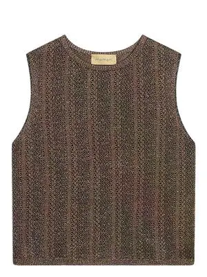 Momoni Micro-jacquard Lurex Knit Vest - Brown