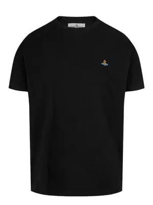 VIVIENNE WESTWOOD Orb Embroidered Cotton T-shirt - Black