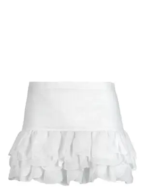 Luisa Spagnoli Tiered Ruffled Mini Skirt - White