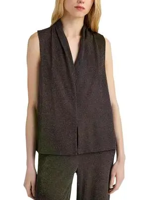 Momoni Kiri Bis Lurex-knit Tank Top - Brown