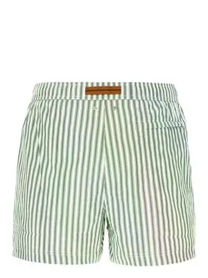 Zegna Striped Drawstring Swim Shorts - White