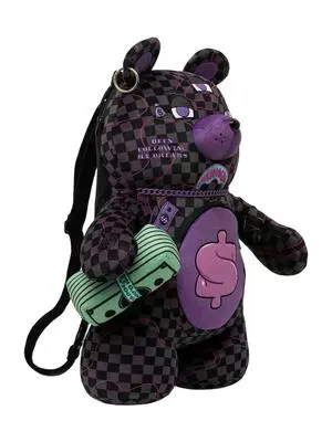 SPRAYGROUND Checkered Teddy-bear Backpack - Black