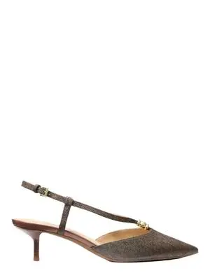 Michael Kors Cherie Logo-print Slingback Pumps - Brown