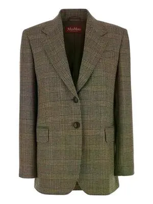 Max Mara Check-pattern Single-breasted Blazer - Brown