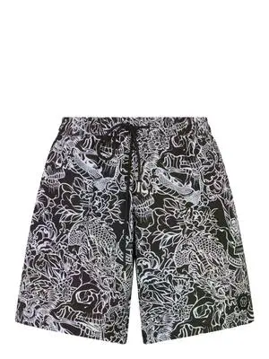 Philipp Plein Skull All-over Print Boardshorts - Black