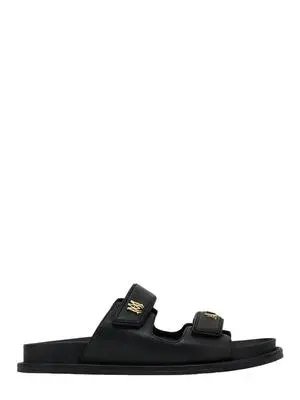 Amiri Boardwalk Logo Plaque Sandals - Black