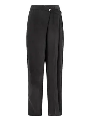 Pinko Wrap-style Pleated Trousers - Black