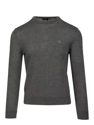 Etro Embroidered Logo Crew Neck Sweater - Grey