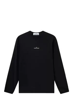 Stone Island Logo-print Long-sleeve T-shirt - Black