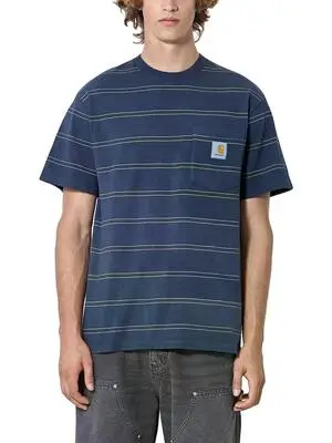 Carhartt Work In Progress Striped Pocket T-shirt - Blue