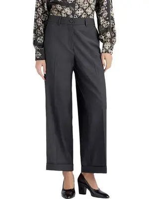 Momoni Charcoal Straight Leg Trousers - Grey
