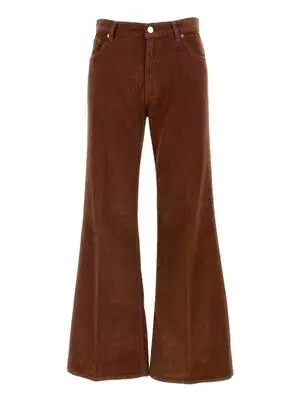 HAIKURE Corduroy Straight-leg Trousers - Brown