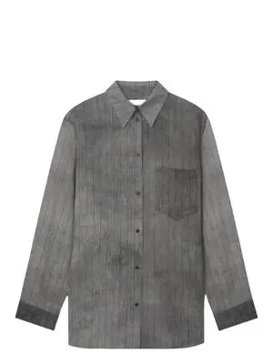 Nanushka Chaska Pinstripe Oversized Shirt - Grey