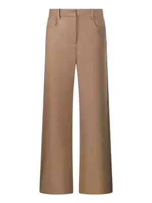 Max Mara Camel Brown Wide-leg Tailored Trousers - Neutrals