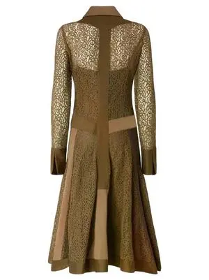 Pinko Lace-panelled Midi Shirt Dress - Green