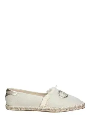 Liu Jo Logo Plaque Frayed Espadrilles - White