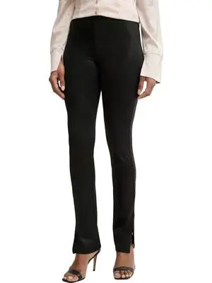 Liu Jo Slit-detail Coated-finish Leggings - Black