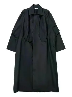 TORISHÉJU Waxed-concaved Coat - Black