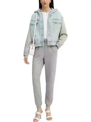 Liu Jo Hooded Denim Jacket With Rhinestone Embellishment - Blue