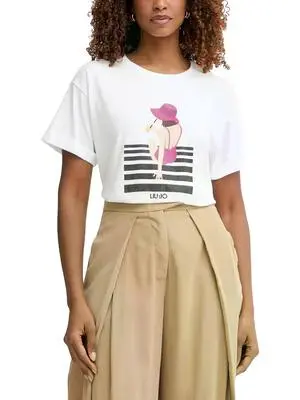 Liu Jo Embellished Graphic T-shirt - White