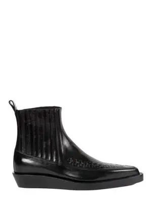 ANN DEMEULEMEESTER Woven Detail Chelsea Boots - Black