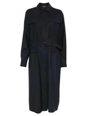 Fabiana Filippi Belted Chest-pocket Midi Dress - Blue