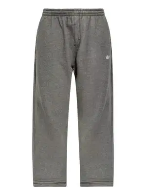 Adidas Logo-embroidered Wide-leg Track Pants - Grey