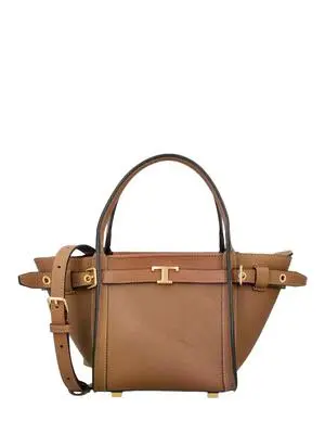 TOD'S T Signature Leather Tote Bag - Neutrals