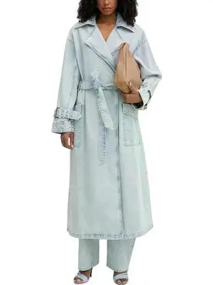GESTUZ Denim Trench Coat - Blue