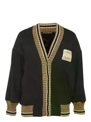 Dolce & Gabbana Open-front Jacket With V-neck And Drop Shoulder - Black