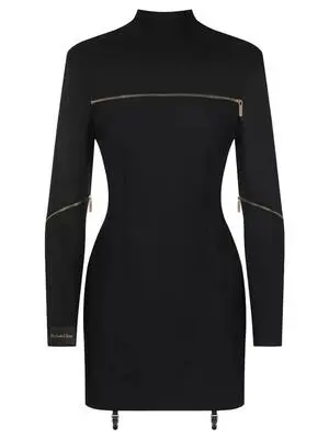 MAISON CLOSE Zip Detail Suspender Strap Dress - Black